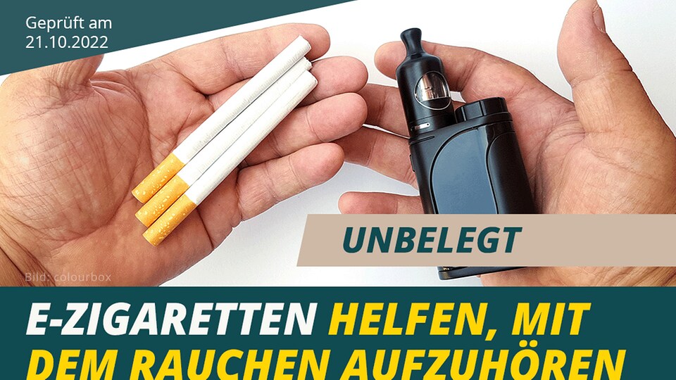 Unbelegt: E-Zigaretten helfen, mit dem Rauchen aufzuhören | MDR.DE